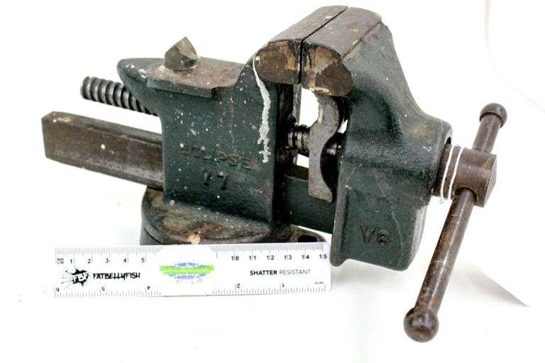 Vintage Eclipse V6 V7 Bench Vise Swivel Base Pipe Jaws Anvil Surface ...