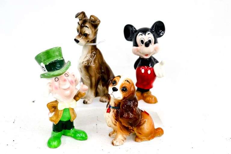 Walt Disney Ceramic Figurines include Mickey Mouse, Lady & The Tramp ...