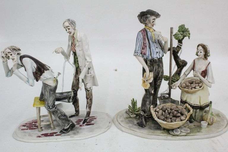 Vintage 1970s Longo Cerva signed works - two Figurines Made In Italy ...