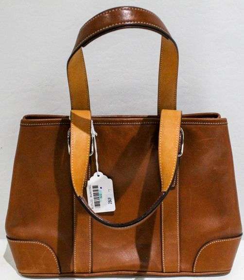 Coach Label Leather Handbag - Bunting Online Auctions
