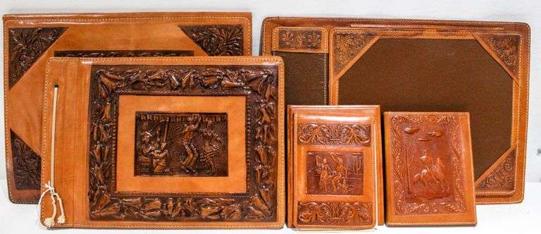 Tooled leather desk accessories - desk mats, albums and more - Bunting ...