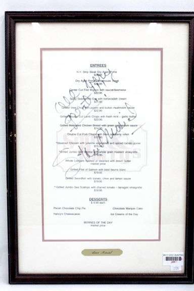 Stan Musial autographed Menu - Stan Musial was inducted into the ...