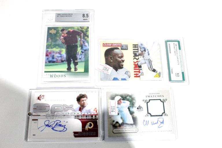 Sports cards collection - Tiger Woods, Emmitt Smith, Charles Howell ...