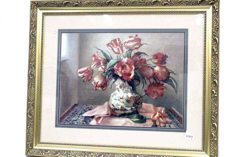 Tomao signed work - Jennie Tomao - floral still life - 29 x 35 ...