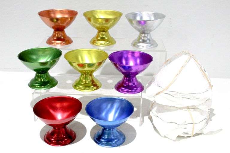 Midcentury Modern Anodized and Ruffled Heller Hostess Ware Colorama ...