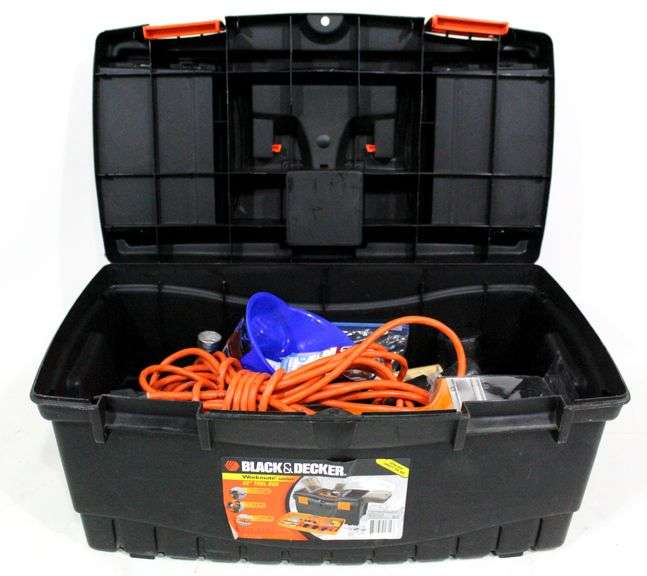 Black & Decker Workmate Series 22" Toolbox with an assortment of hand ...