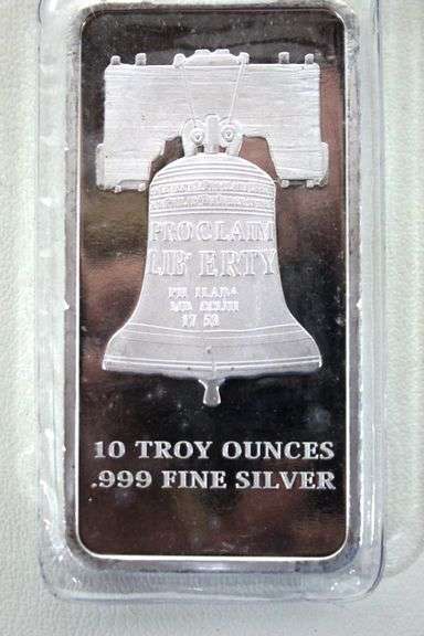 10 Troy OZ .999 Fine Silver . SD Bullion Bar - Bunting Online Auctions