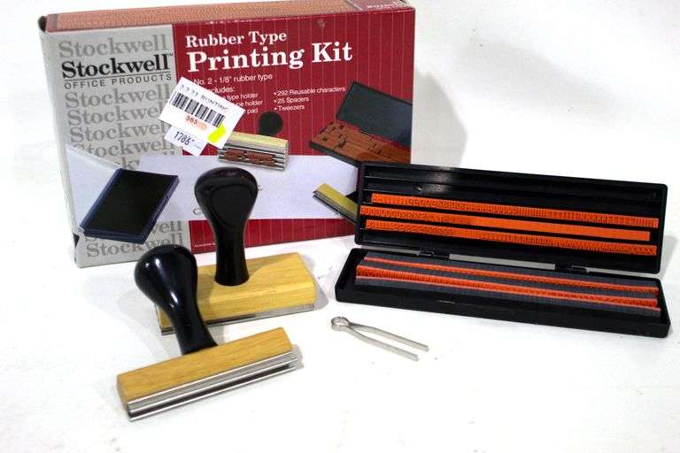 Stockwell rubber type printing kit - Bunting Online Auctions