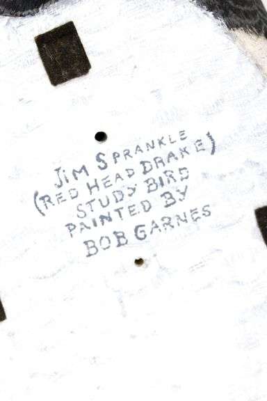 Jim Sprankle Decoy - Signed Work - Red Head Drake Study Bird Painted by ...