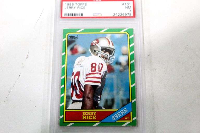 Football Trading Card: 1986 Topps Jerry Rice Rookie #161 NM 7 ...