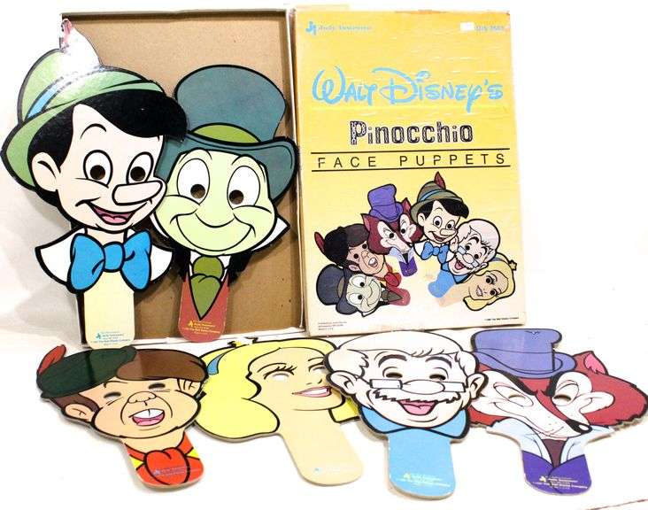 Vintage 1986 Walt Disney's Pinocchio Hand Face Puppets - Bunting Online ...