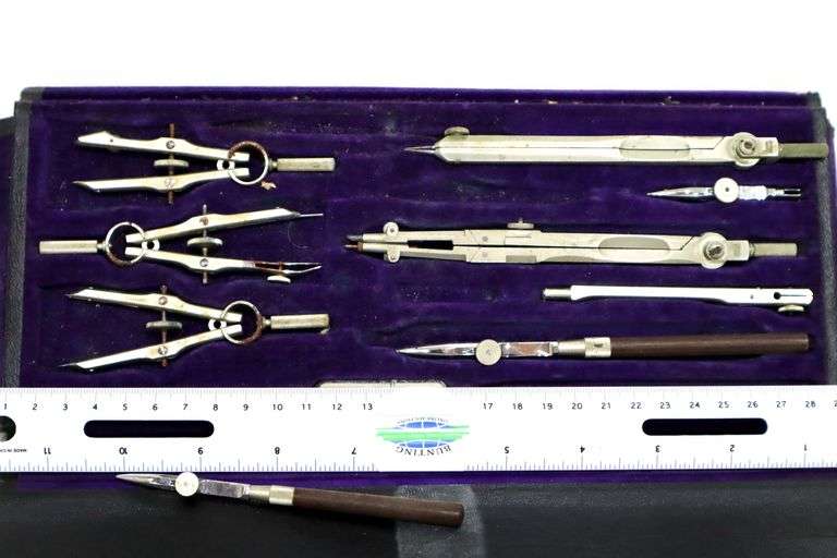 Pre War Vintage Dietzgen Drafting Tool Kit - Full Set. Marked Germany ...