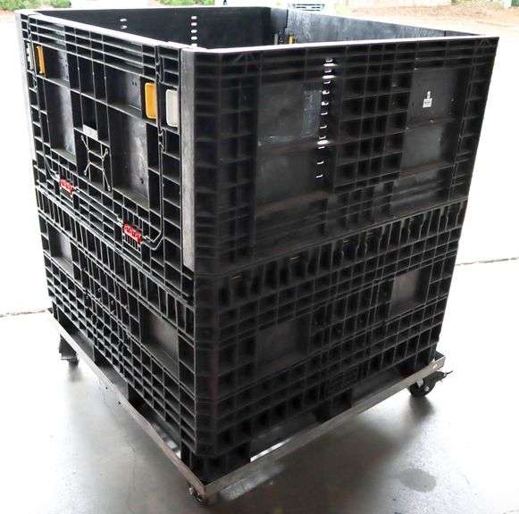 Collapsible Bulk Containers with Roller Platform - Bunting Online Auctions