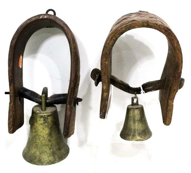 Rustic Primitive Wooden Spanish Style Stirrups Bell Hangers with Bells ...