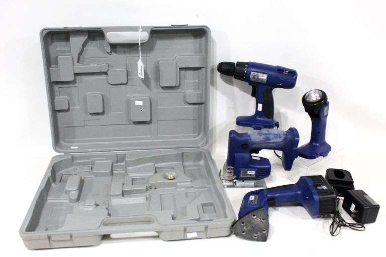Drill Master (Drill, Jigsaw and Flashlight) Set - 4-Pieces and Case ...