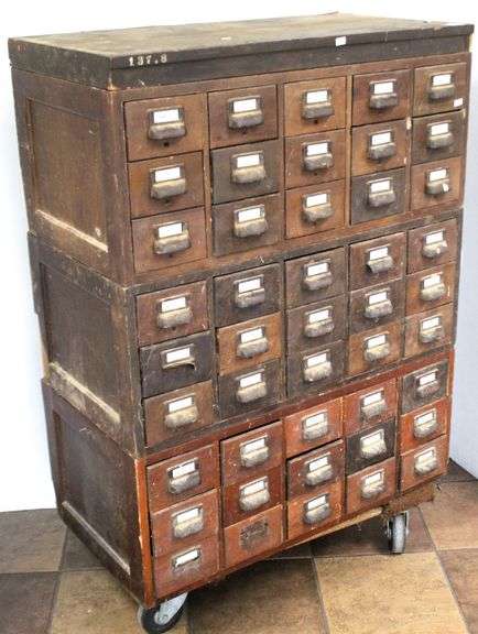 Antique Globe-Wernicke Library Card Catalog Cabinet - Circa 1907 - 33 x ...