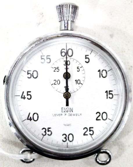 Elgin Stopwatch , Lever 7 Jewels , Marked "US Govt" on back , Running ...