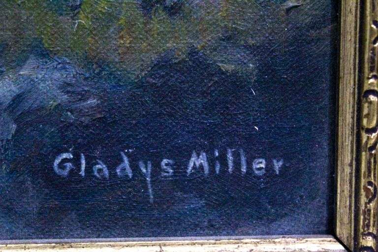 Gladys Miller - Signed Work - Shoreline Landscape - 21 x 15 - Bunting ...