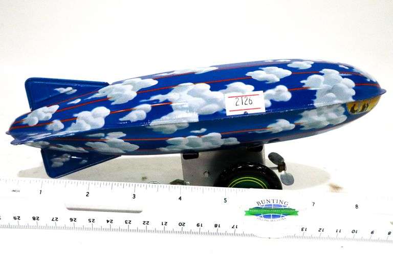 Vintage '70s Schylling Stealth Zeppelin Tin Cloud Windup Toy. Airship ...