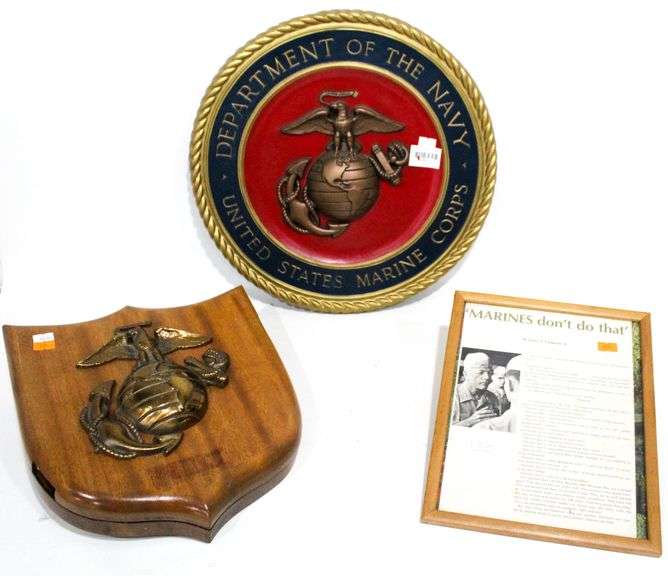 US Navy and US Marine Plaques and Memorabilia - Bunting Online Auctions