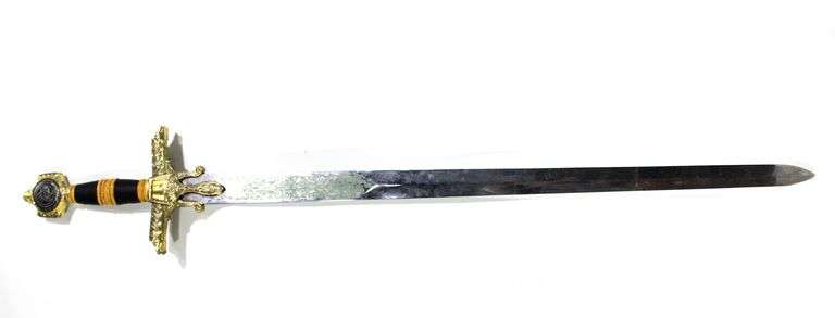 King Solomon Sword Stainless Steel 36"Blade With Intricate Etching ...