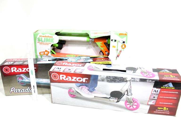 KICK Scooters Razor & Nickelodeon Slime - Outdoor Fun - Easy Folding ...