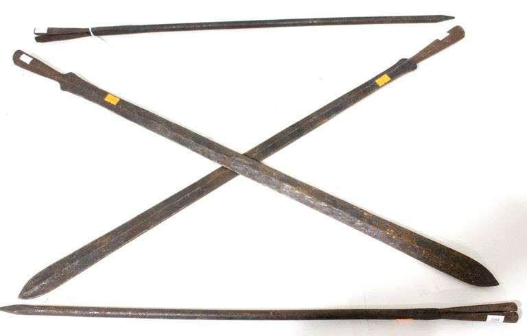Hand wrought steel / iron , Long blades 32 inches , ( swords ? ) and ...
