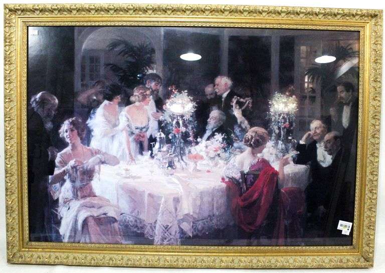 Jules Alexander Grun - The End of Dinner 1913 - Gallery Print - 28 x 40 ...