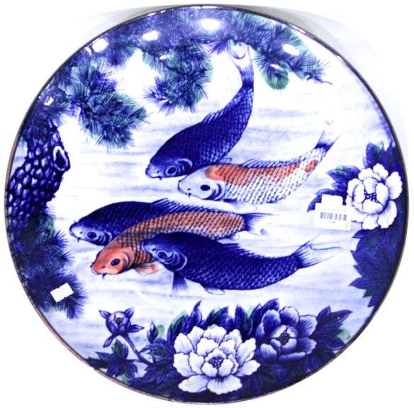 Vintage Japanese Tajimi Pottery Hand Painted Porcelain Koi Fish Lotus ...