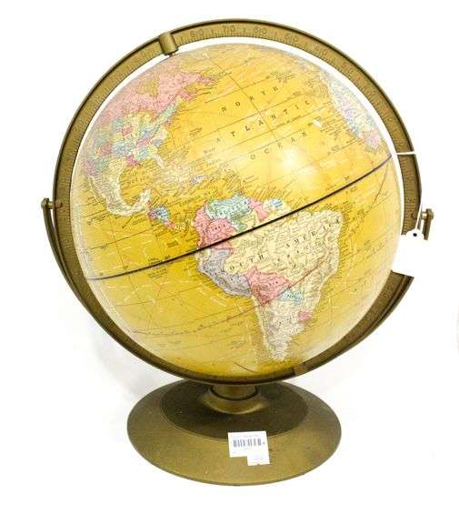 1967 Cram's Scope-O-Sphere 12" World Globe Map with Analemma-C867 Metal ...
