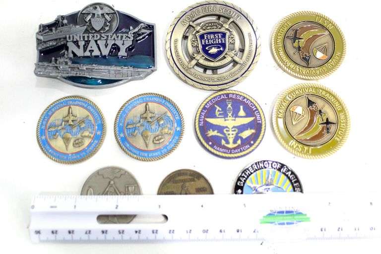 Naval Coins and Belt Buckle-Naval Survival Training Institute, Naval ...