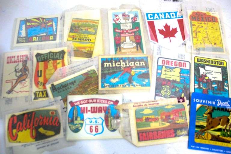 1950s and 1960s Decal Collection-Anchorage Alaska, Oklahoma, Arizona ...