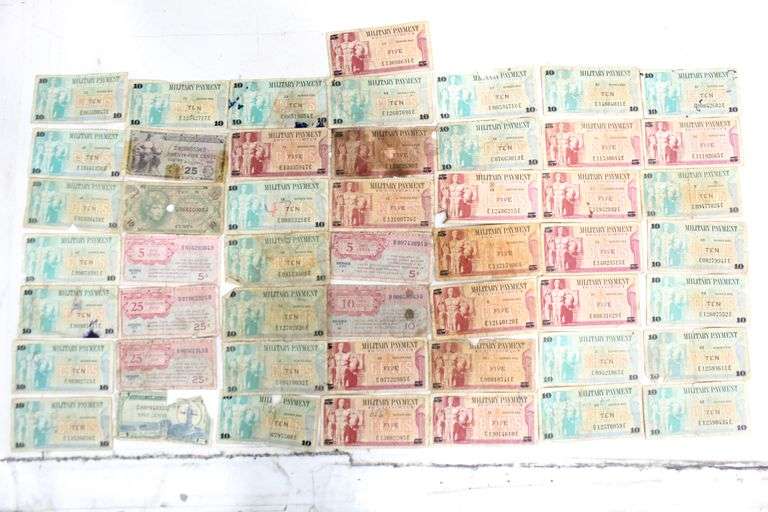 Korean War Vintage US Military payment scrip , Series include 692 , 481 ...