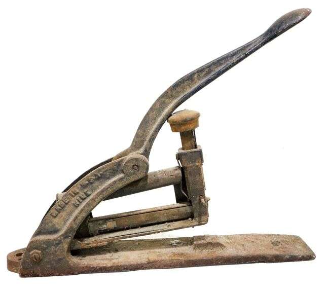 Antique Vintage Cast Iron Press Punch Rivet Staple Tool / Riveter ...