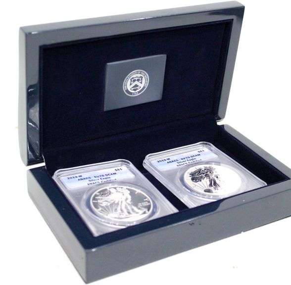 2013 "W" , American Eagle West Point two coin Silver set , EU70 and ...