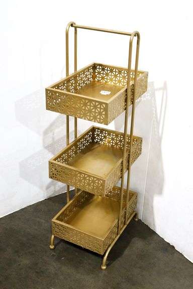 Vintage Style Three Tier Metal Storage Shelf - Bunting Online Auctions