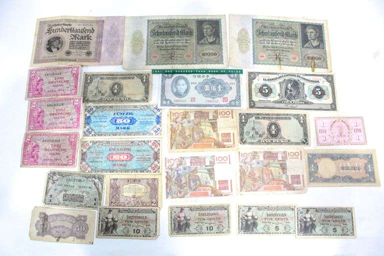 Obsolete currency , Includes Banco Chihuahua , US Military payment ...