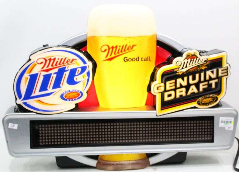 Ca. 2005 Miller Brewing Co. #032651 LED Backbar Display Electric Sign ...