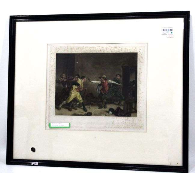 Vintage engraving of La Rixe (The Brawl), after Ernest Meissonier, 19th ...