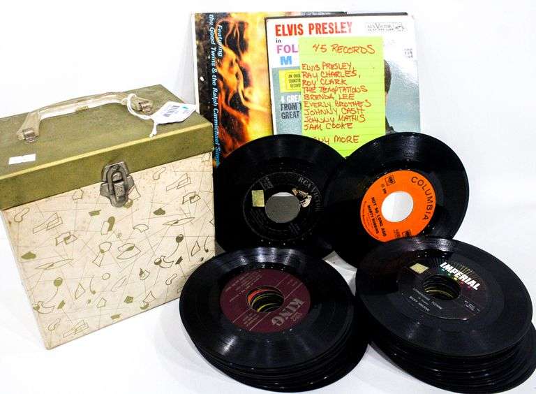 45 RPM Record / Album Music Collection: Elvis Presley, Ray Charles, Roy ...