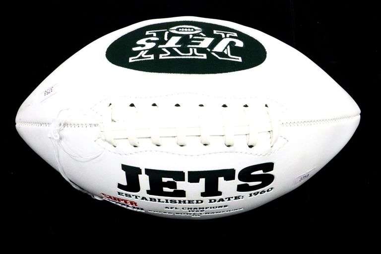 Jets Autographed Football. Super Bowl III AFL Champions 1968 - Bunting Online Auctions