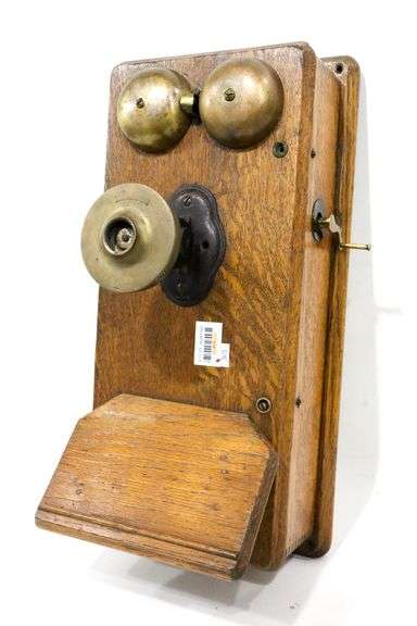 Vintage Kellogg oak cased , wall mount , hand crank Telephone ,Circa ...
