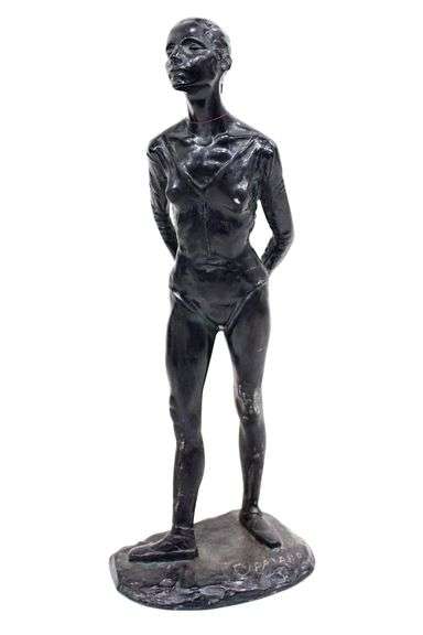 Tony Cipriano Resin Ballerina Sculpture, Signed - Bunting Online Auctions