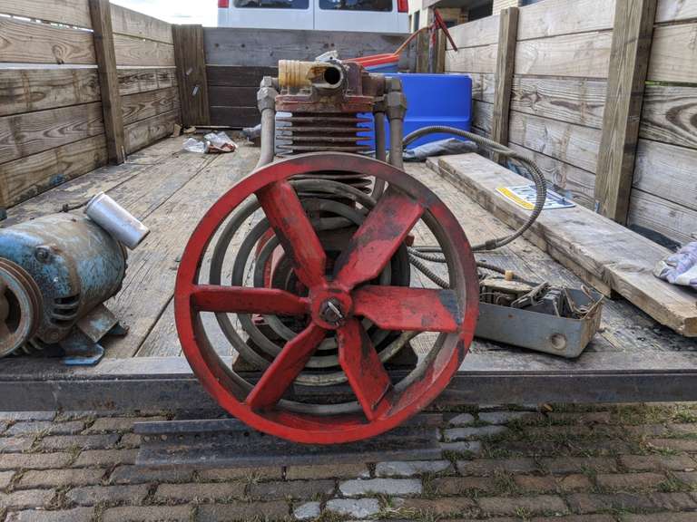 LARGE RED AIR COMPRESSOR - Bid On Estates Auction Services