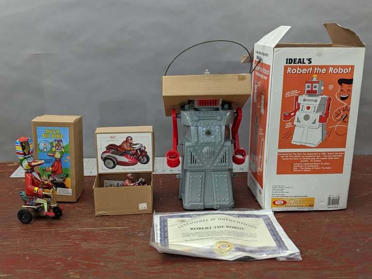 IDEALS ROBERT THE ROBOT AND TOY COLLECTIBLE WIND-UP TOYS - Bid On Estates