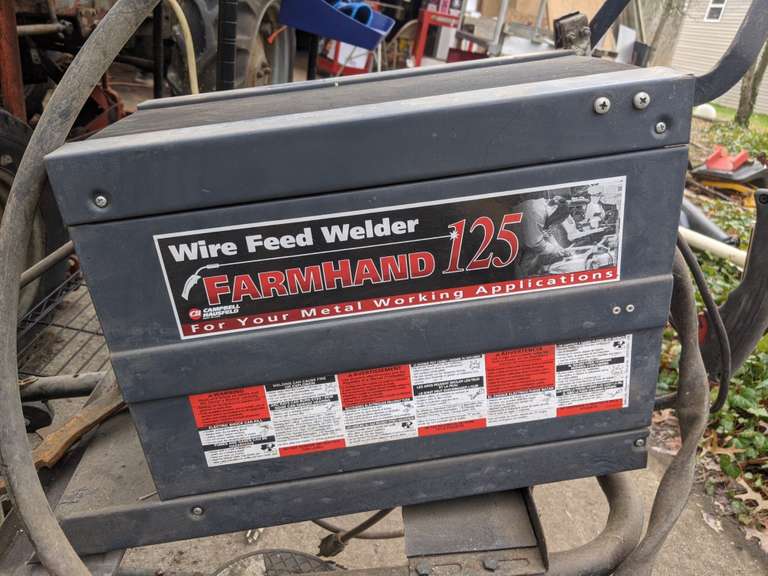 Wire Feed Farmhand 125 Mig Welder On Cart With Tank - Bid On Estates ...