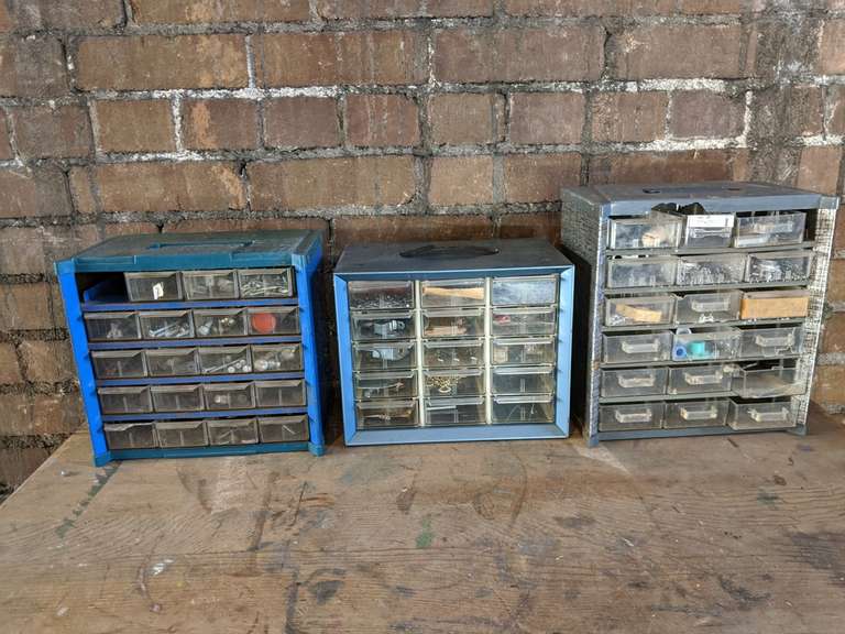 3 hardware organizer bins - Bid On Estates Auction Services