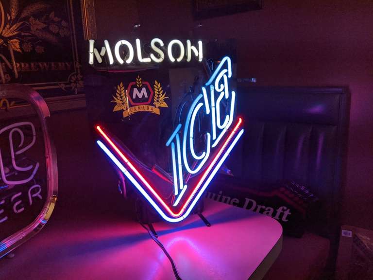 Molson Ice Neon Advertising Light - Bid On Estates Auction Services