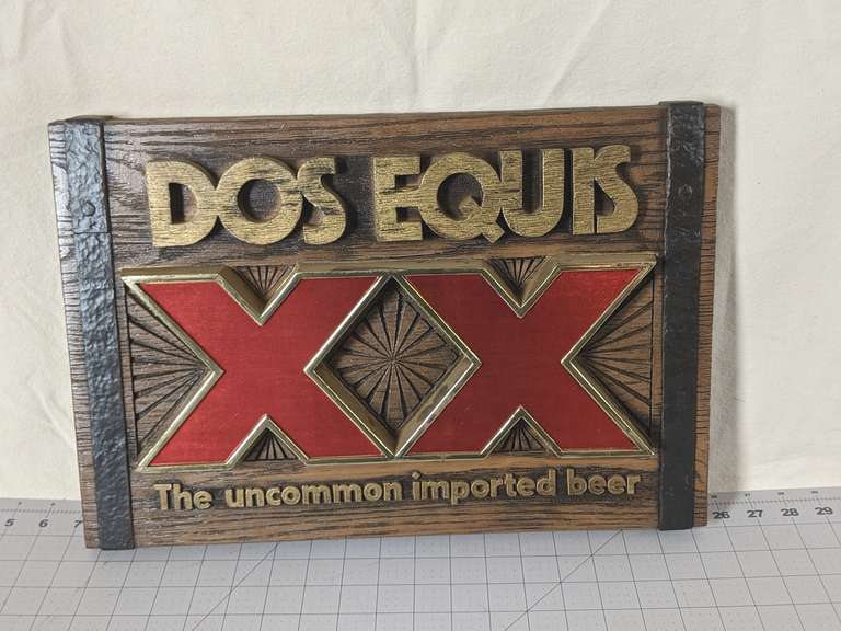Dos Equis Plastic Wall Sign - Bid On Estates Auction Services
