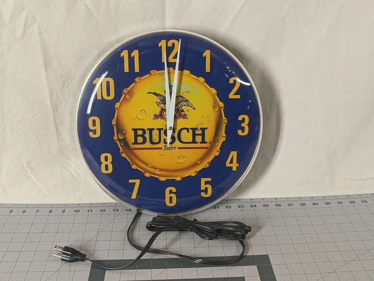 Busch Beer Wall Clock - Bid On Estates Auction Services